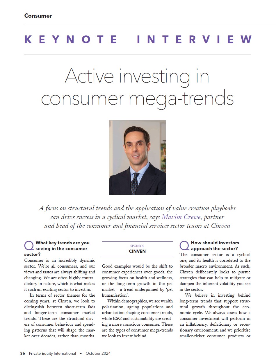 Active investing in consumer mega-trends | Cinven - Focused European ...